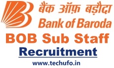 Bank of Baroda Sub Staff Recruitment 2021 | BOB Sweeper cum Peon Jobs ...